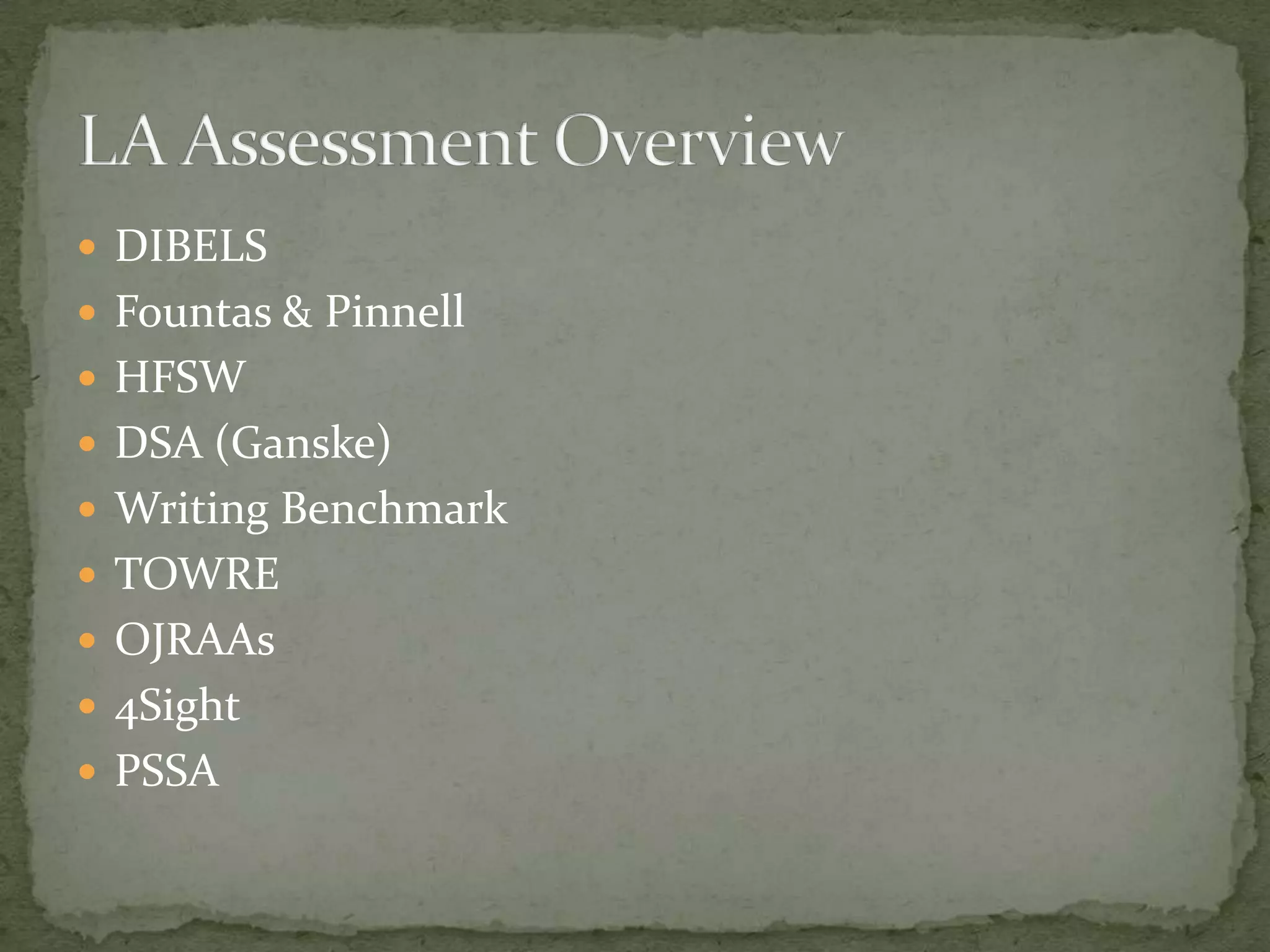 Fountas & Pinnell Leveled Reading Passages Assessment | PPTX