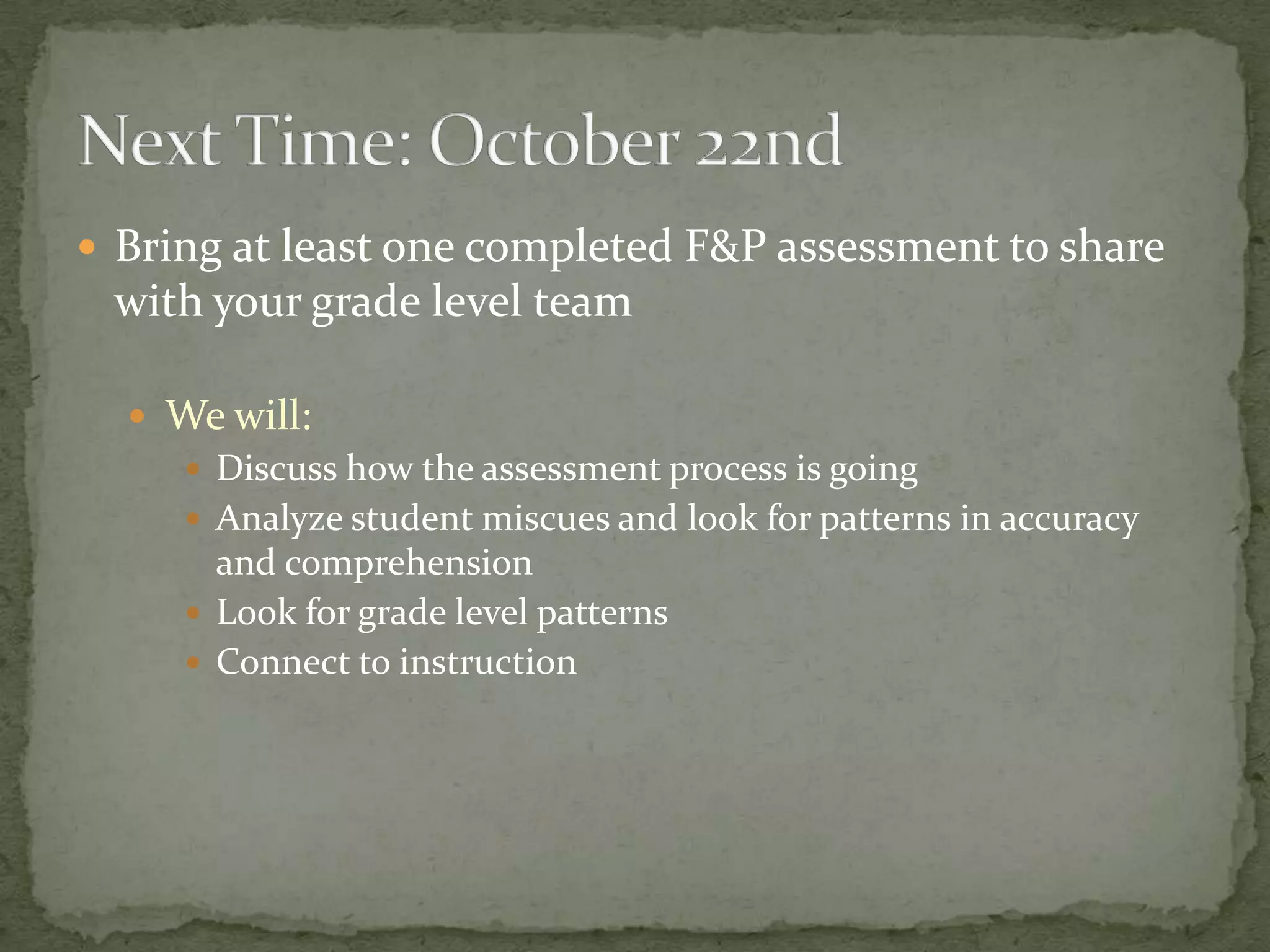 Fountas & Pinnell Leveled Reading Passages Assessment | PPTX