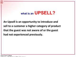 Front Office Upselling Training | PPTX