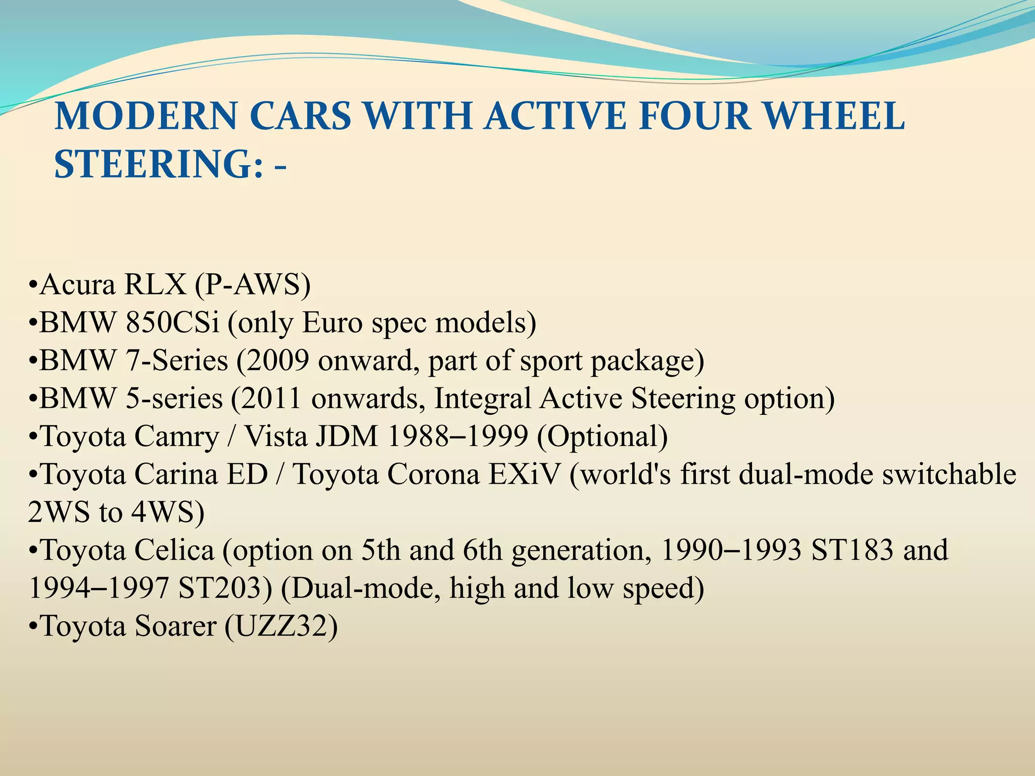 Four wheel steering system | PPTX