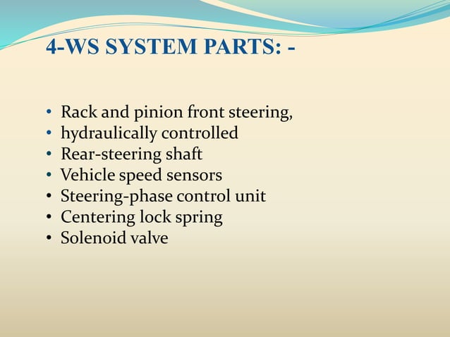 Four wheel steering system | PPT
