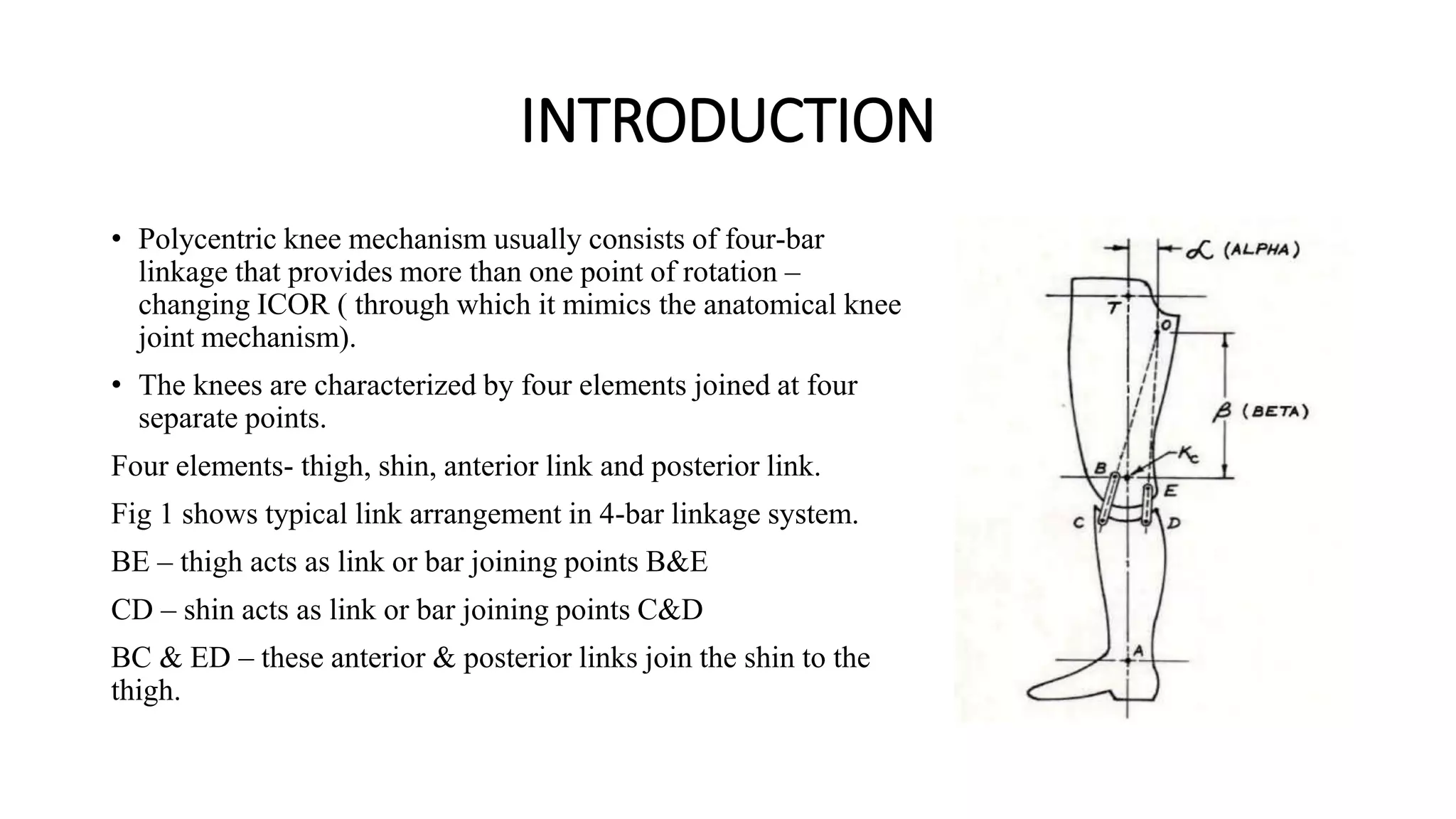BIOMECHANICS OF FOUR-BAR LINKAGE PROSTHETIC KNEE MECHANISM | PPTX