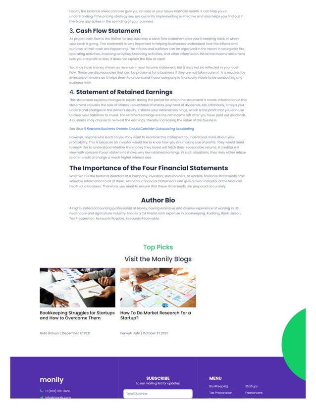 Four Basic Financial Statements And Their Purposes | PDF