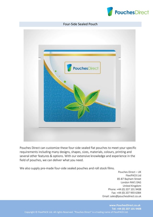 Four Side Sealed Pouches | PDF