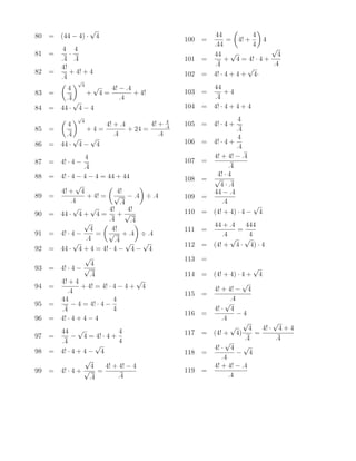 Four 4s solutions | PDF
