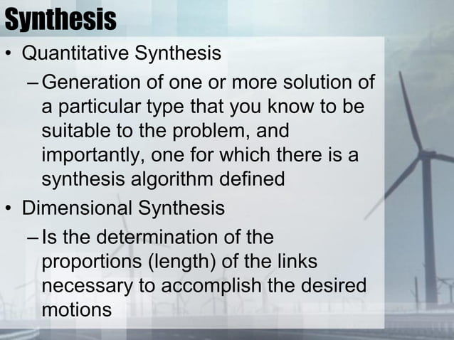 four_bar_synthesis of mechanism kinematics of machinery | PPT