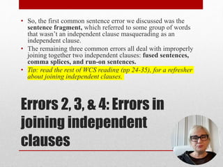 Raina Lyons: Four Common Sentence Errors Lecture part 2.pptx | Internet ...