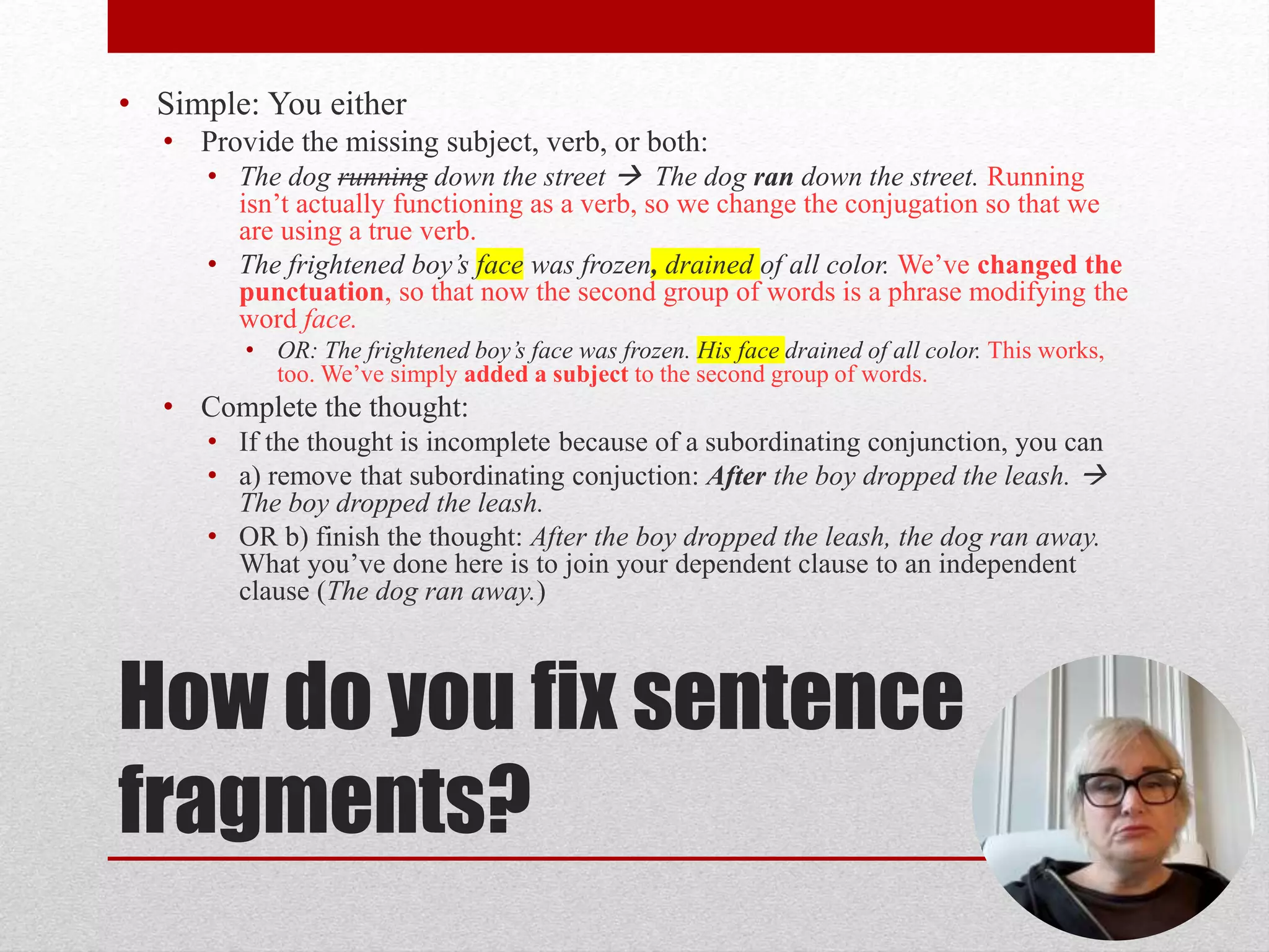 Raina Lyons: Four Common Sentence Errors part 1.pptx