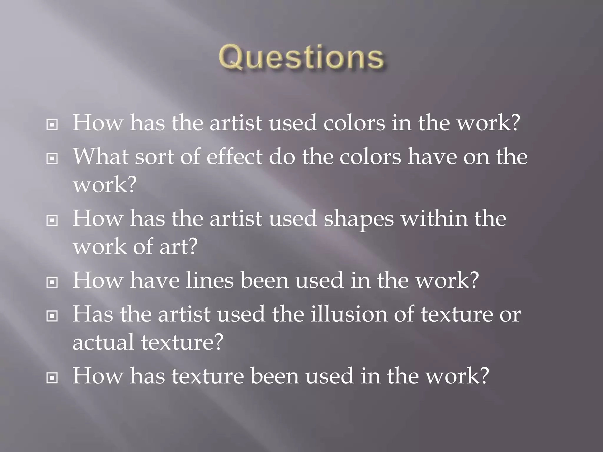 Four components of art (3) | PPTX