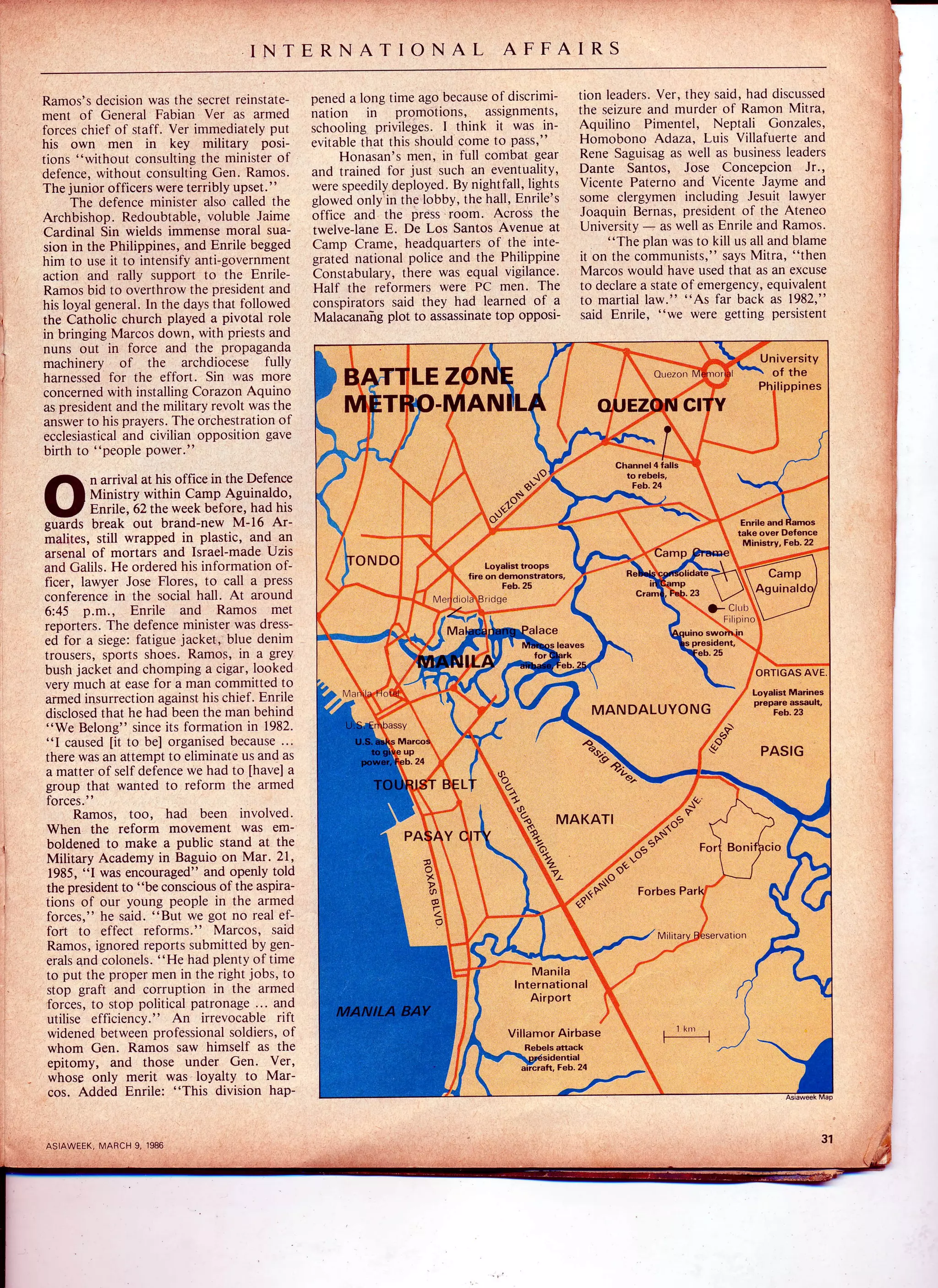 Why people came to EDSA in 1986 to save Juan Ponce Enrile and Fidel ...