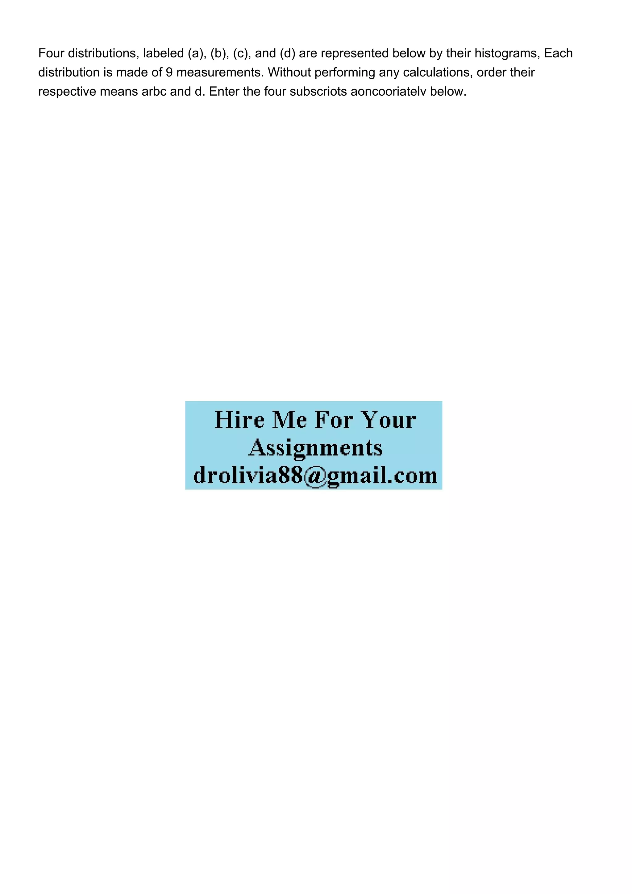 Four distributions labeled a b c and d are repre.pdf