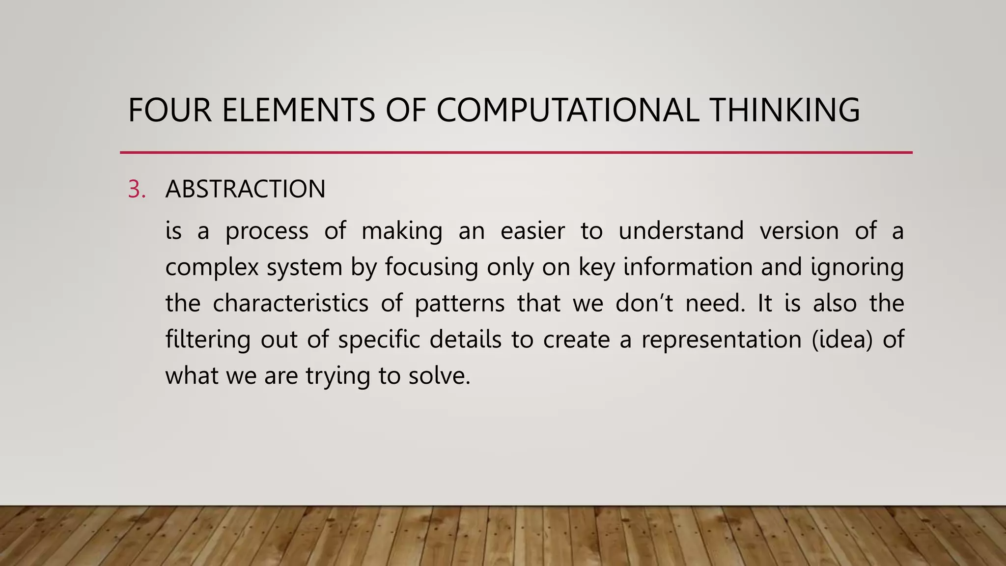 Four Elements Of Computational Thinkingpptx Programming Languages