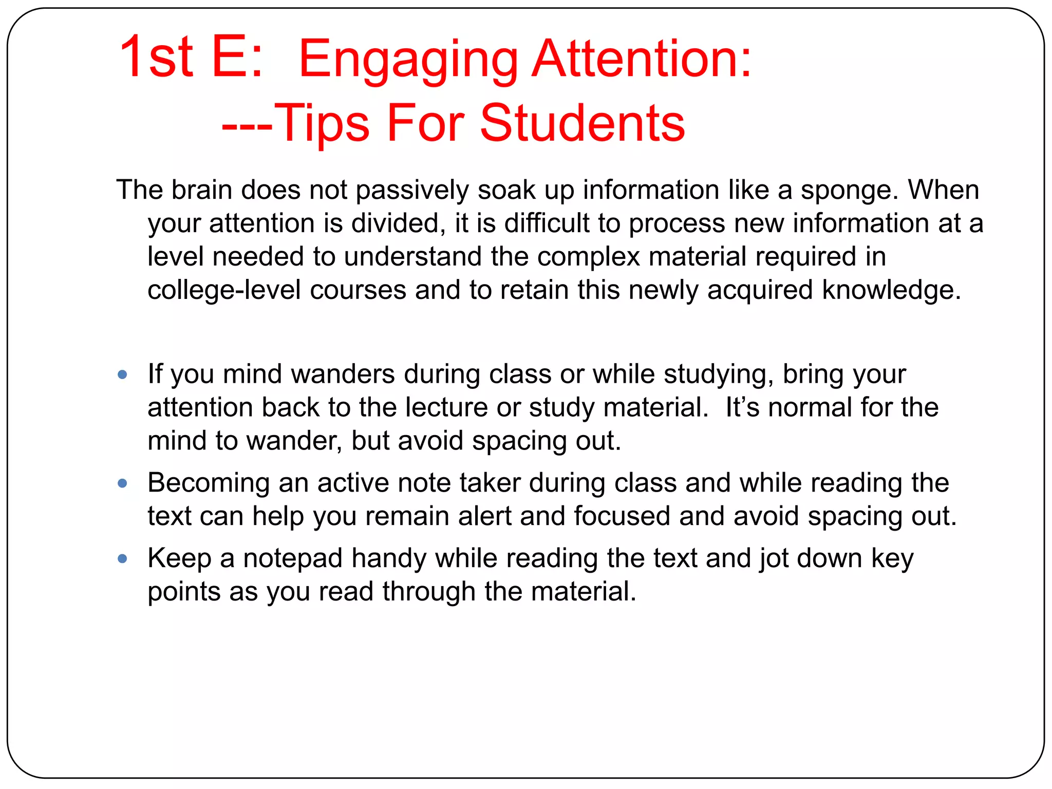 The Four E's of Effective Learning: Teaching Tips for Helping Students ...