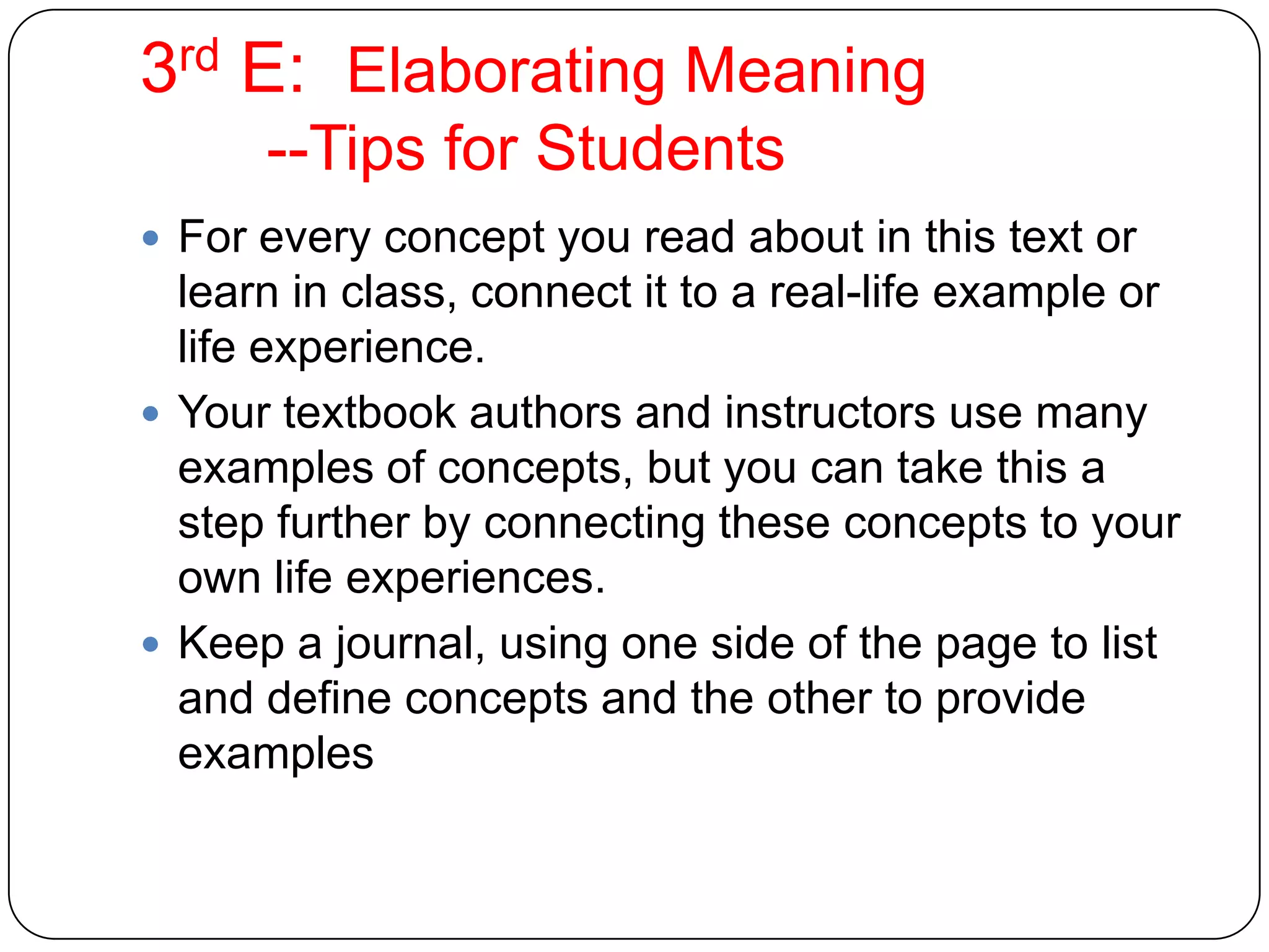 The Four E's of Effective Learning: Teaching Tips for Helping Students ...