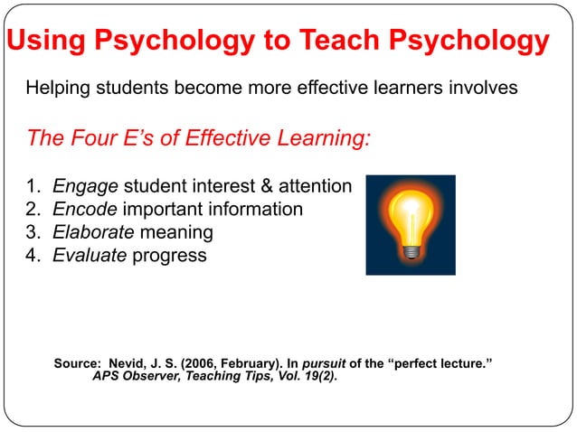 The Four E's of Effective Learning: Teaching Tips for Helping Students ...