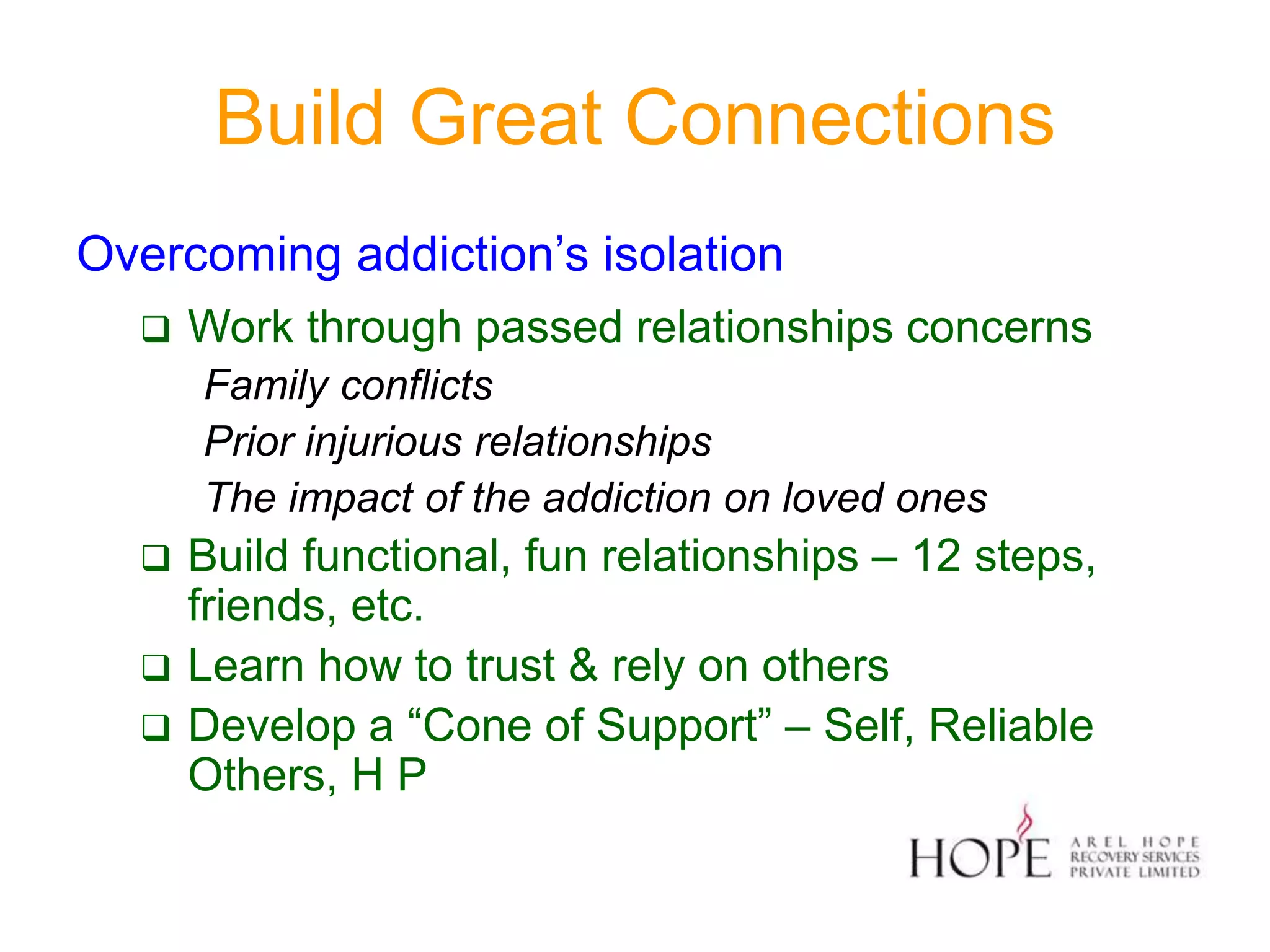 Four essentials of Addiction recovery | PPTX