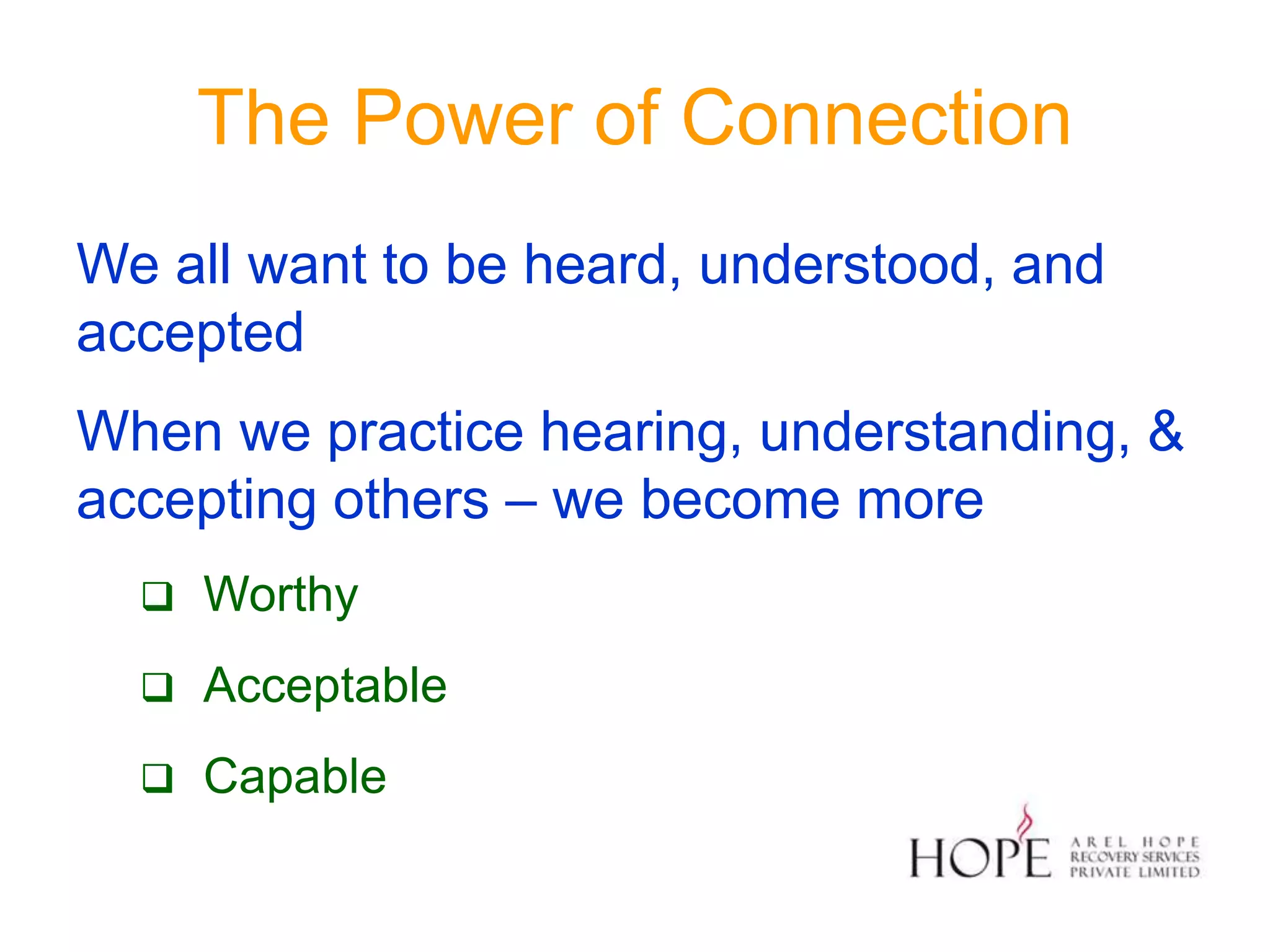 Four essentials of Addiction recovery | PPTX