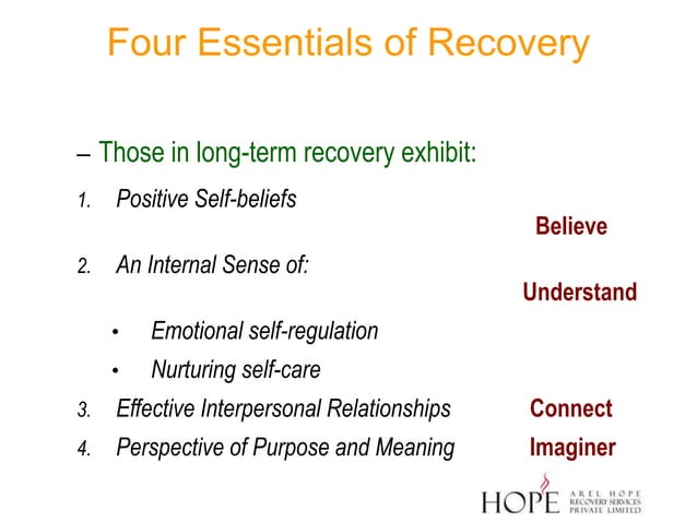 Four essentials of Addiction recovery | PPTX