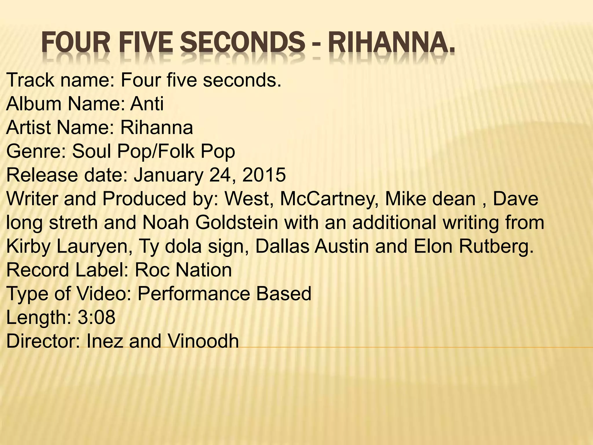 Four five seconds rihanna | PPT