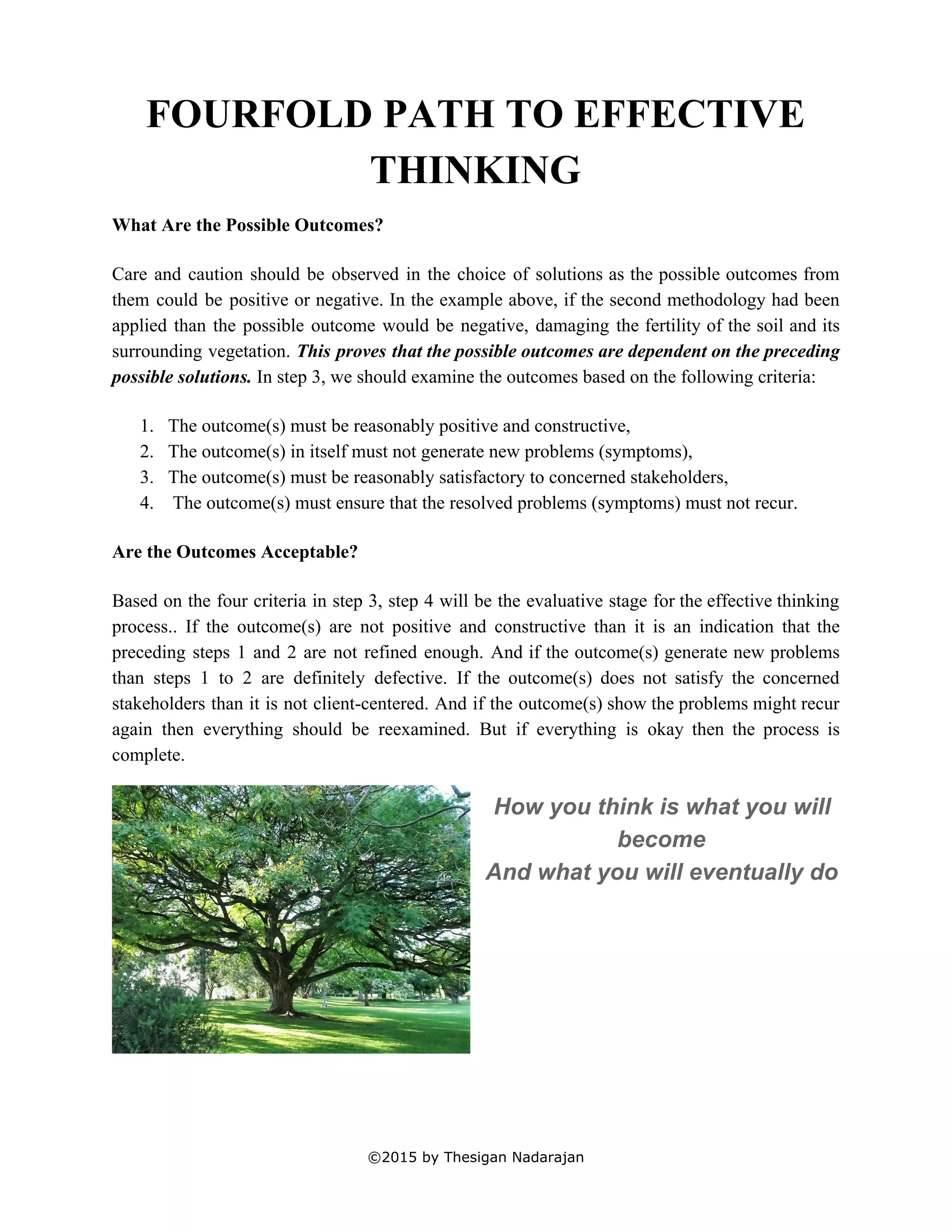 Fourfold path to effective thinking | PDF