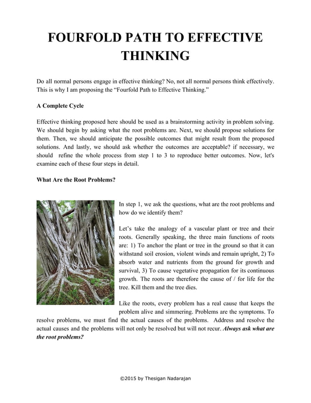 Fourfold path to effective thinking | PDF | Gardening | Home & Garden