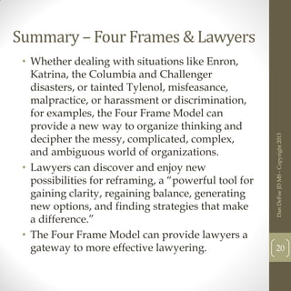 [Lawyers] Understanding Organizations Using the Four Frame Model: A ...