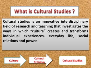 Four Goals of Cultural Studies | PPTX