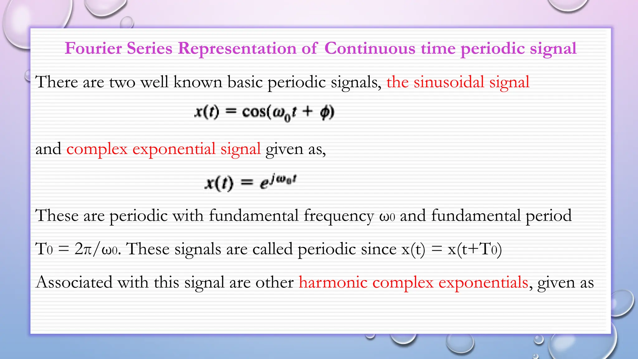 Fourier Analysis Fourier series representation.pptx