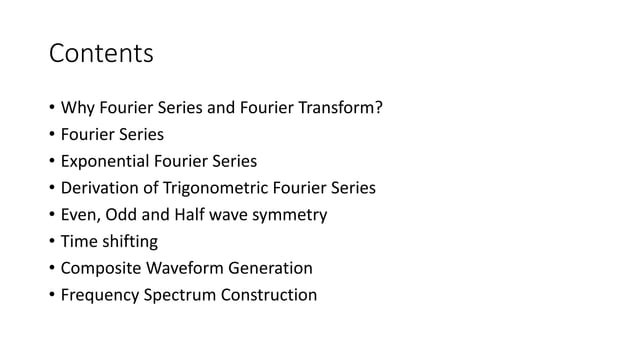 Fourier analysis techniques fourier series | PPTX