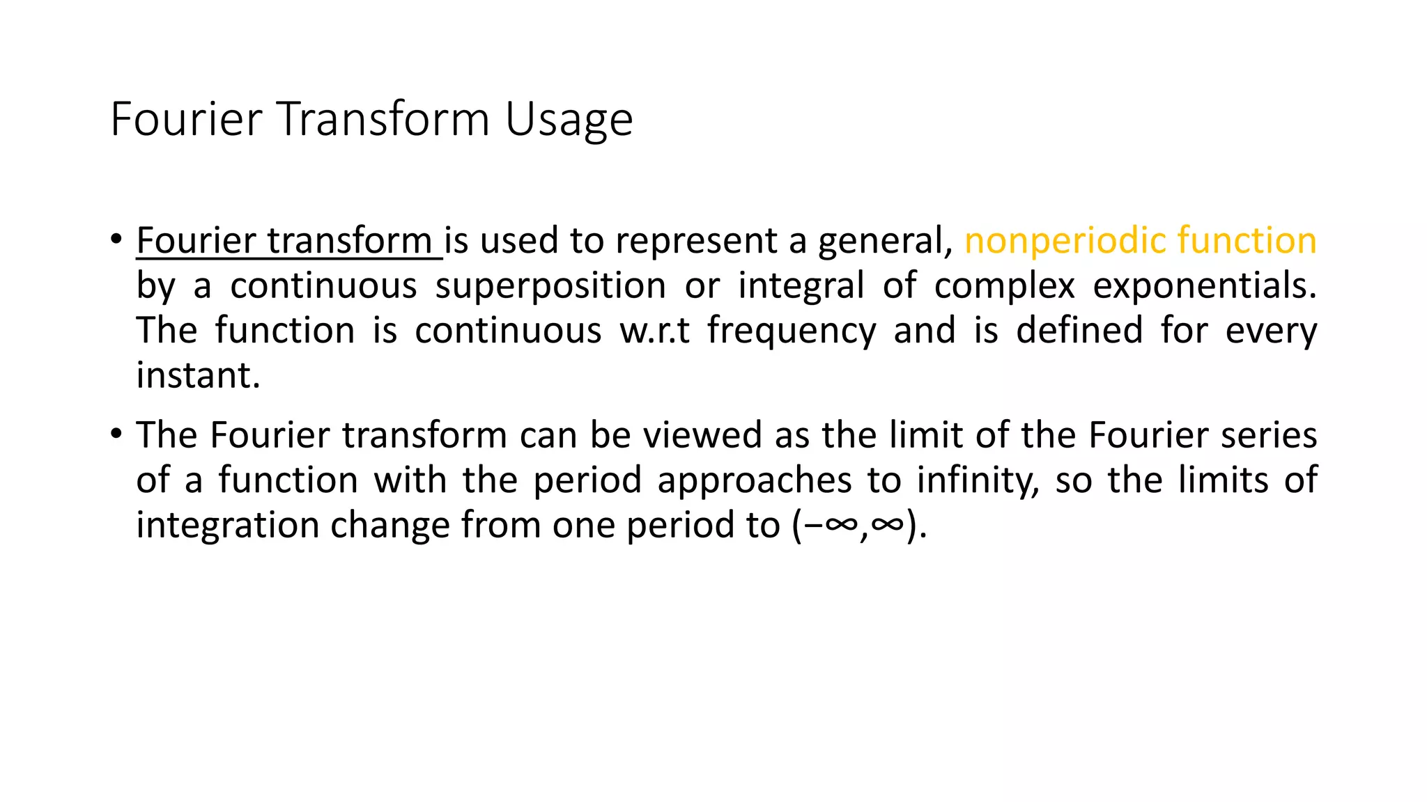 Fourier analysis techniques Fourier transforms- part 2 | PPT