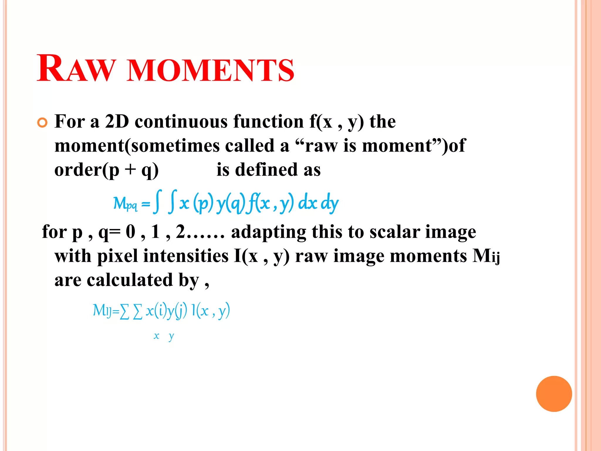 Fourier descriptors & moments | PPTX
