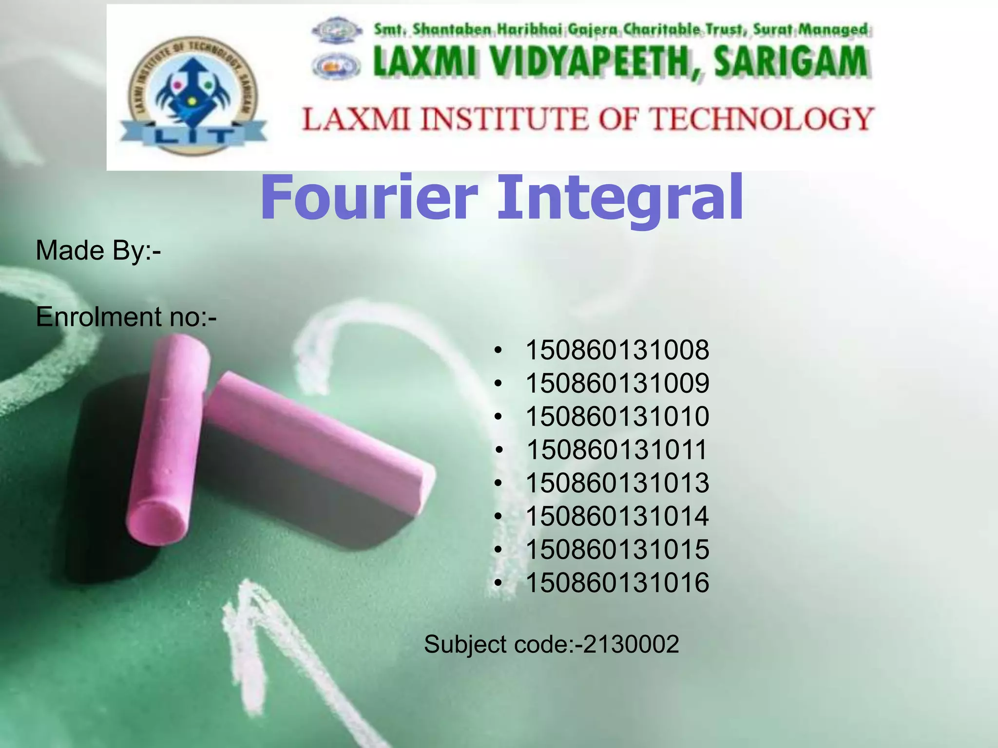Fourier integral | PPTX