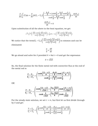 TRANSIENT AND STEADY STATE HEAT CONDUCTION WITH NO LATERAL CONVECTION SOLVED USING THE INTEGRAL ...