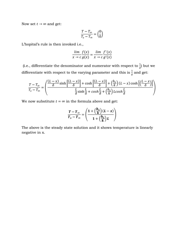 TRANSIENT AND STEADY STATE HEAT CONDUCTION WITH NO LATERAL CONVECTION ...