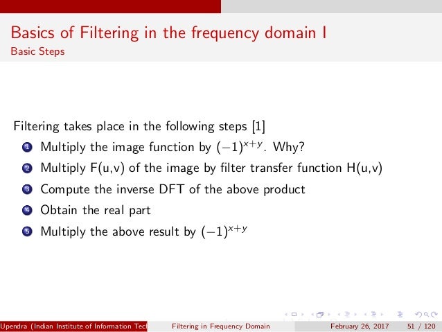 Frequency Domain Filtering of Digital Images
