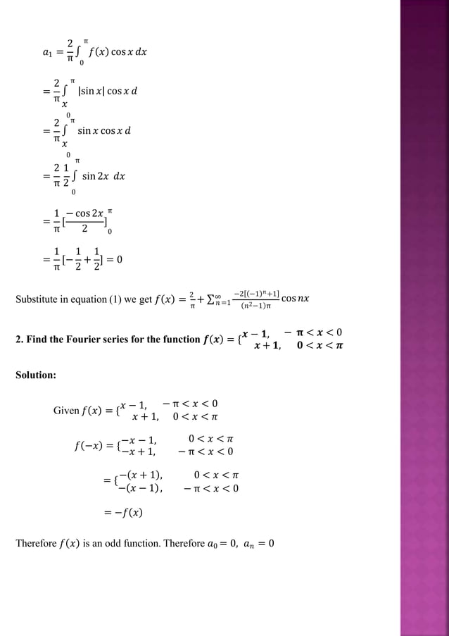 FOURIER SERIES Presentation of given functions.pptx