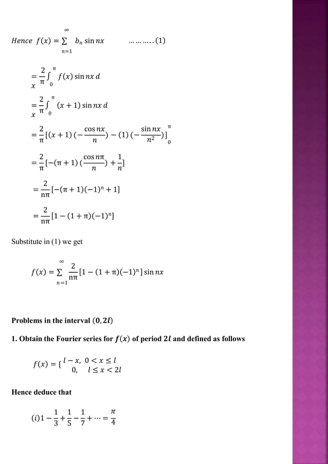 FOURIER SERIES Presentation of given functions.pptx
