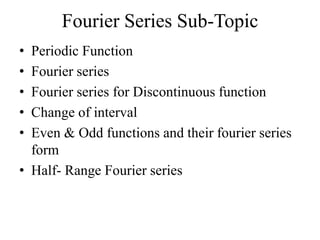 Fourier series Introduction | PPTX