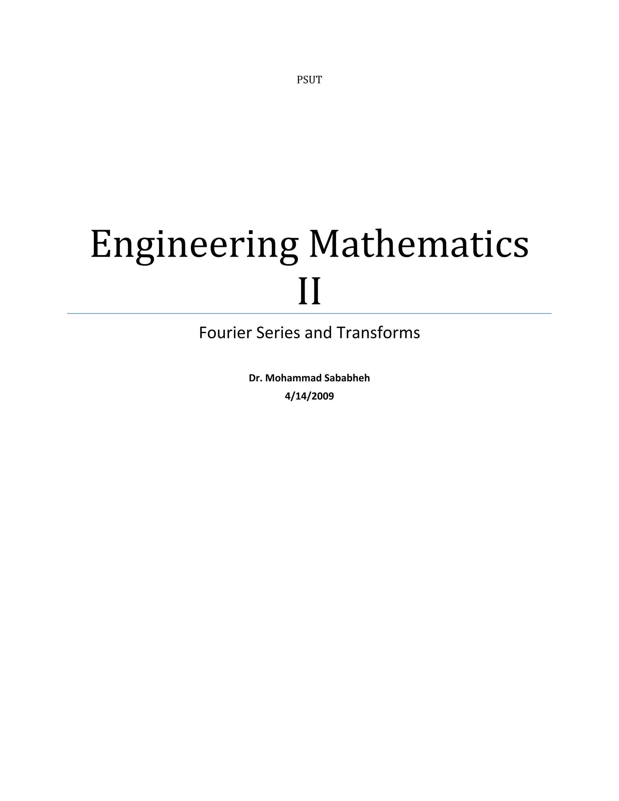 Fourier series and transforms | PDF