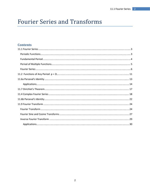 Fourier series and transforms | PDF