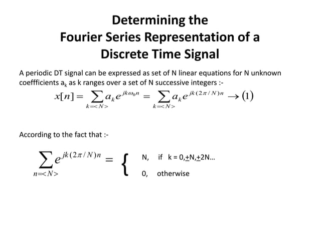 Fourier Series for Continuous Time & Discrete Time Signals | PPT