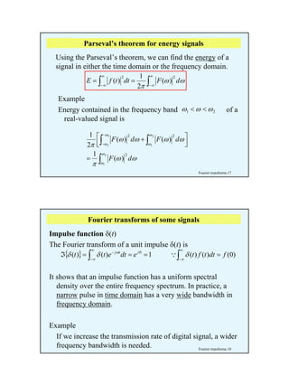 Fourier Transform ppt and material for mathematics subject | PDF