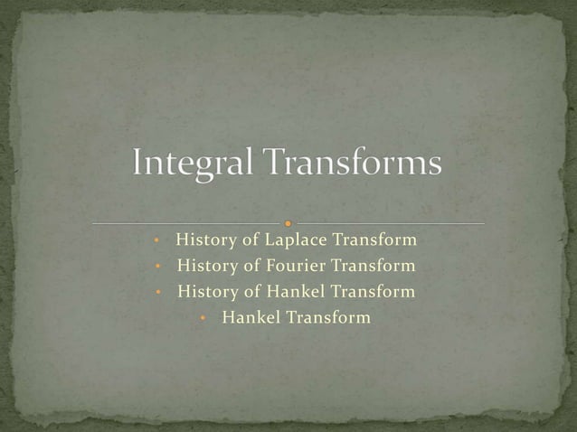 Integral Transform | PPTX