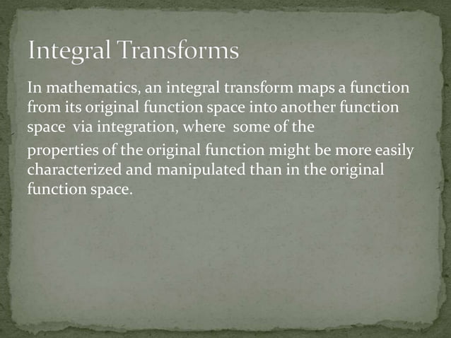 Integral Transform | PPTX