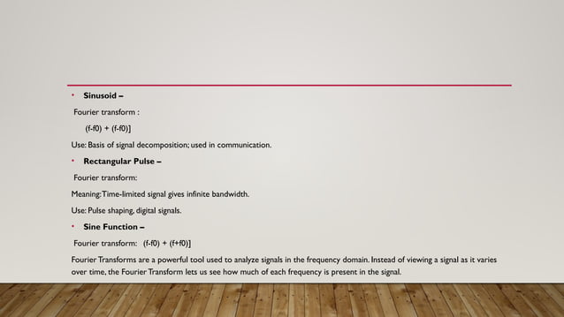 Fourier transform of common signals.pptx