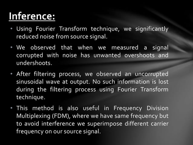 Fourier Transform Application Pptx