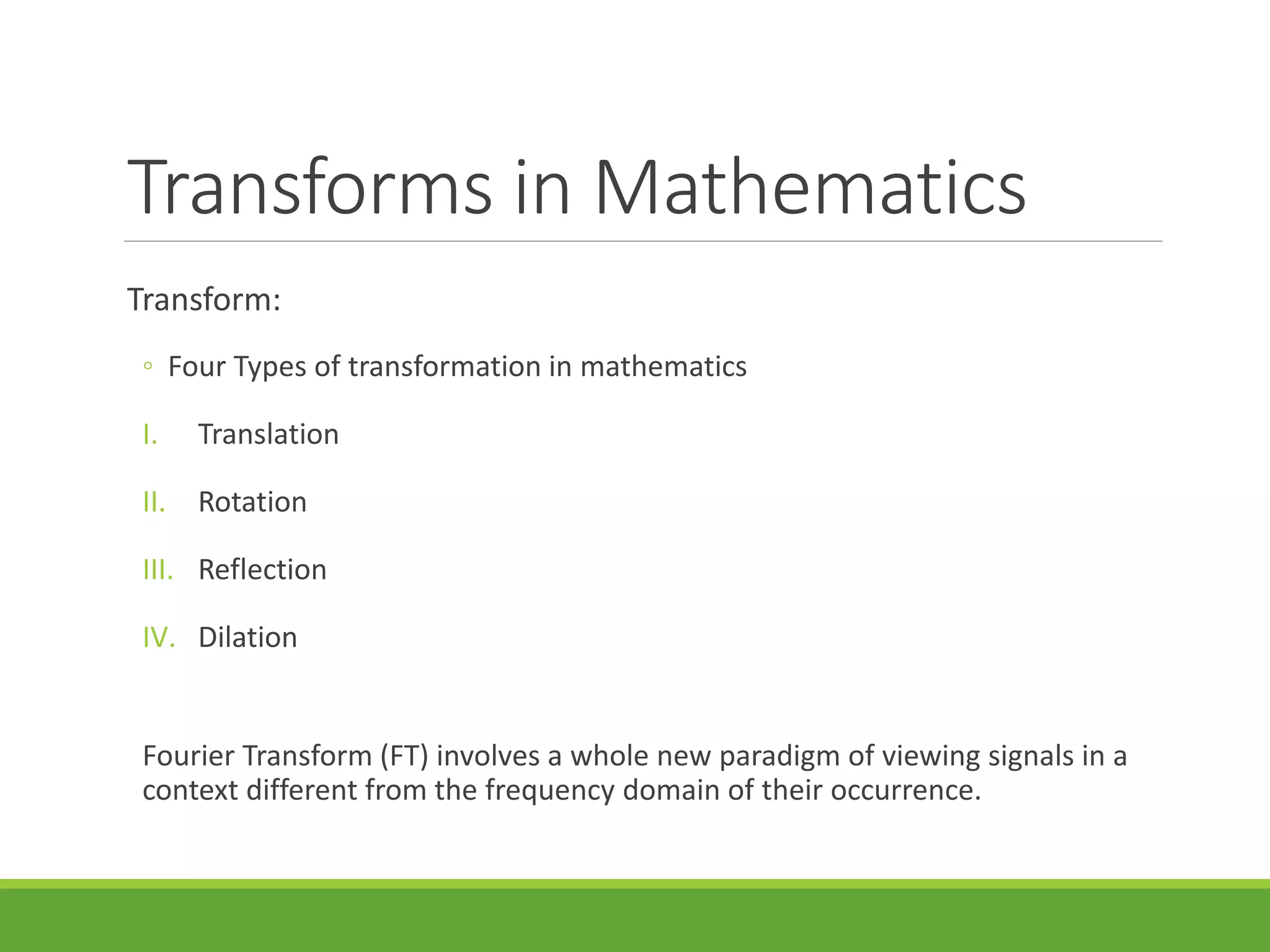 Fourier transforms | PPTX