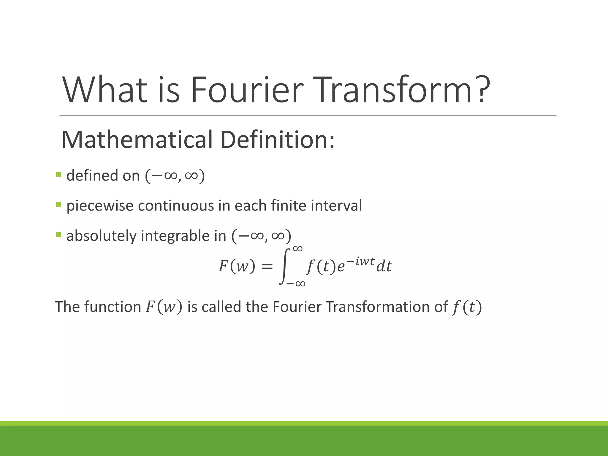 Fourier transforms | PPTX