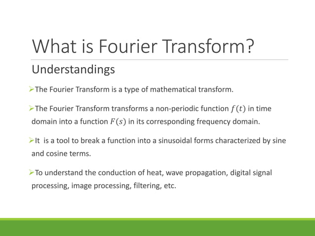 Fourier transforms | PPTX | Physics | Science