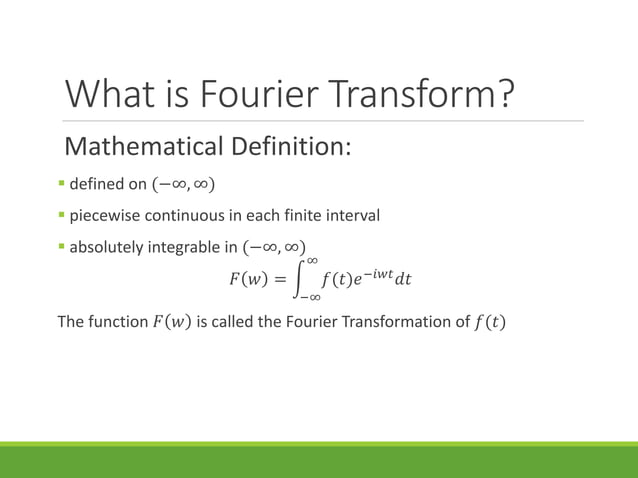 Fourier transforms | PPTX | Physics | Science